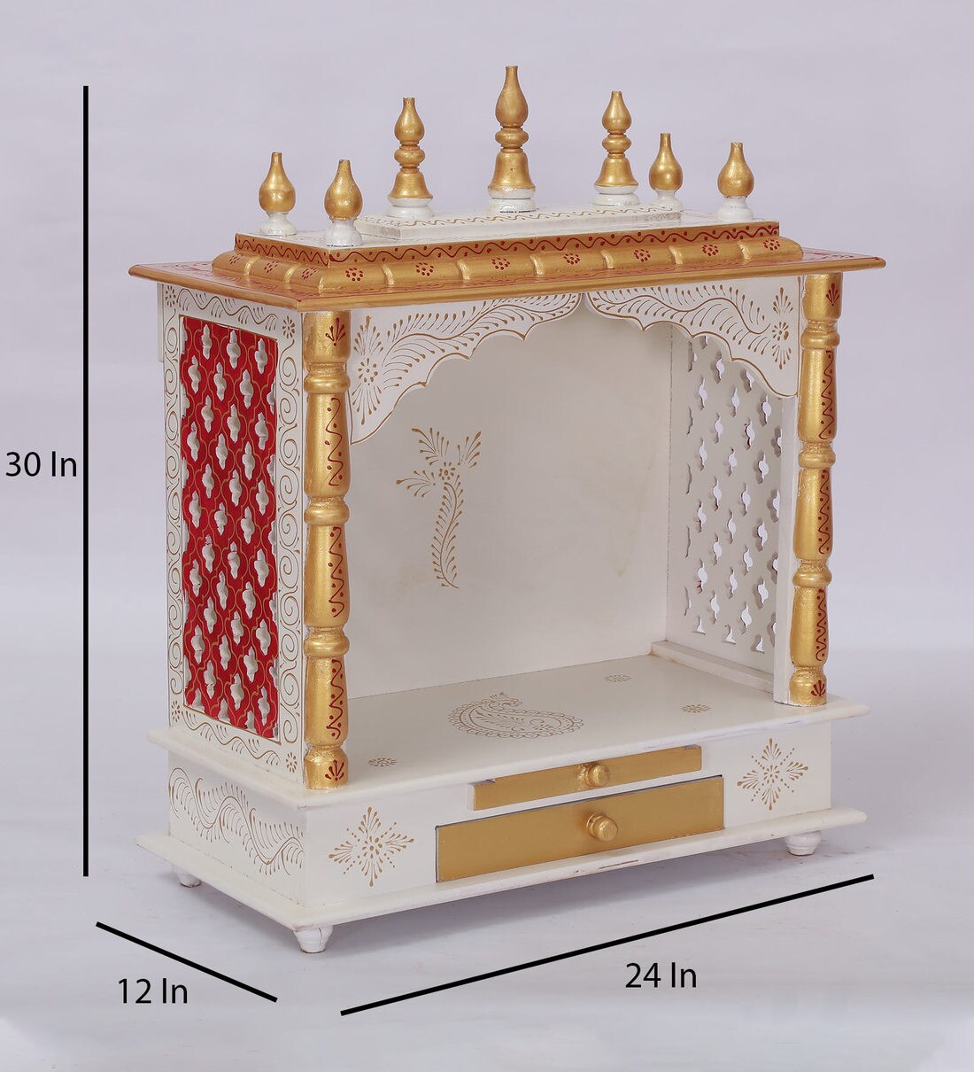 Buy MDF Mandir In Golden By India Home Wood Online - Mandirs ...