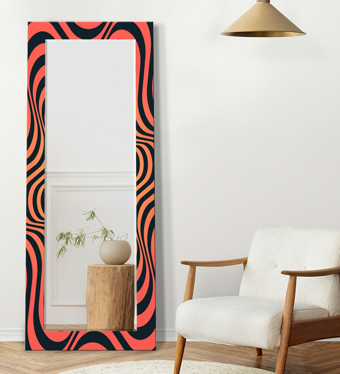 Buy MDF Orange Optical Illusion 5 Ft Floor Mirror at 21% OFF by ...