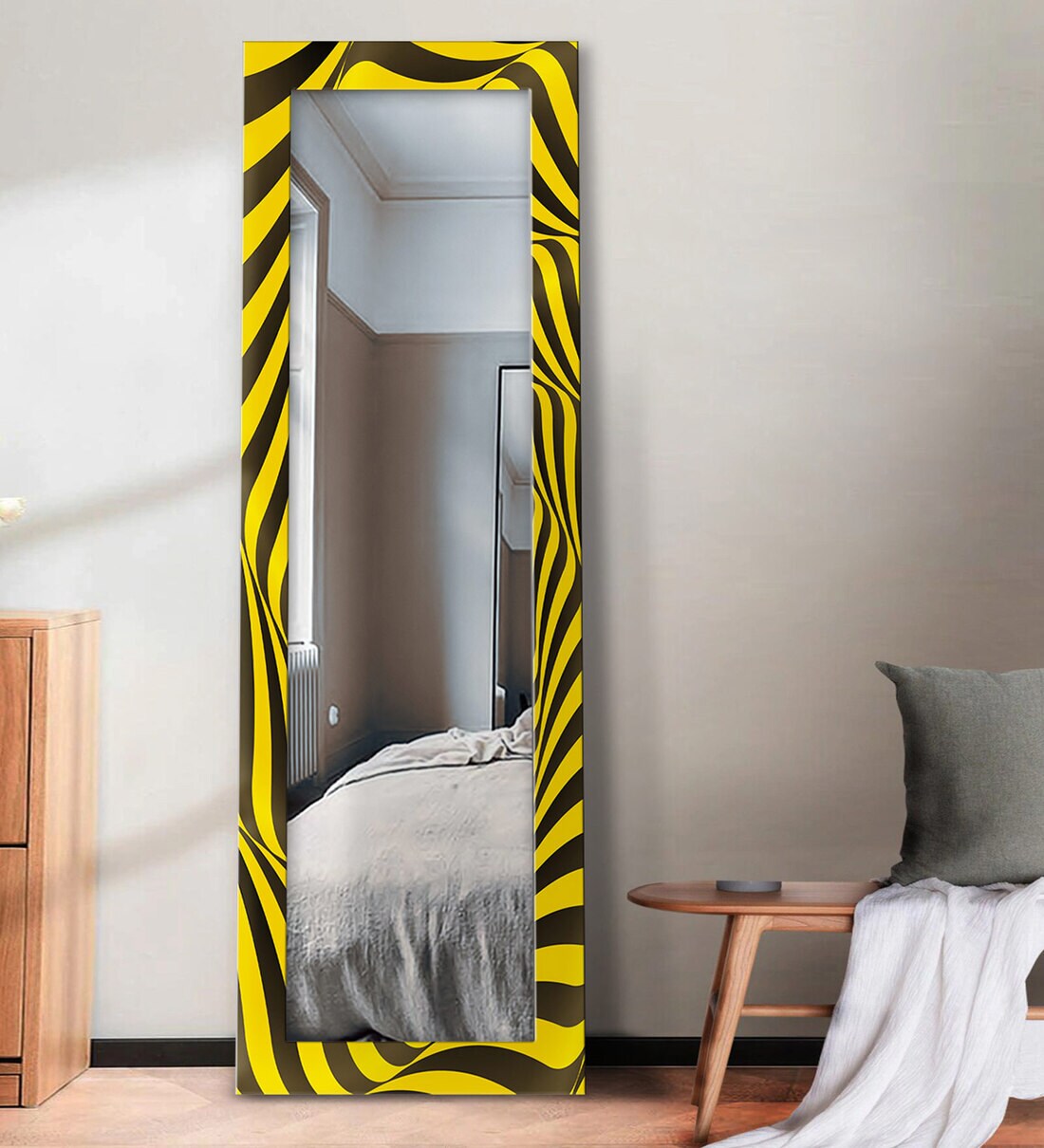 Buy MDF Yellow Optical Illusion 6 Ft Floor Mirror at 21% OFF by ...
