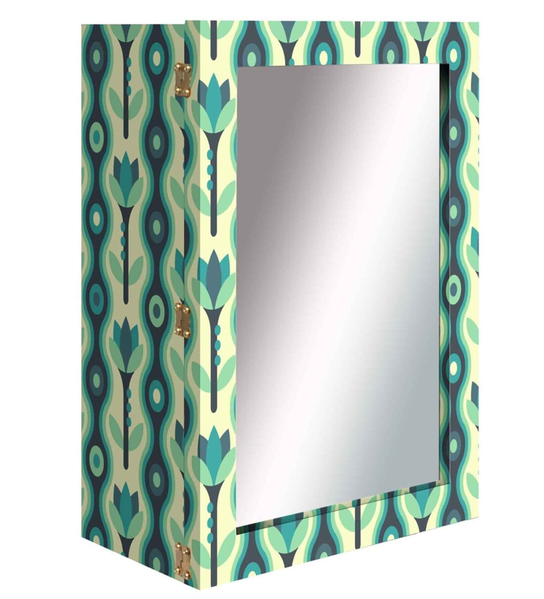 Buy MDF Wall Cabinet With Mirror In Floral By 999Store Online - Novelty ...