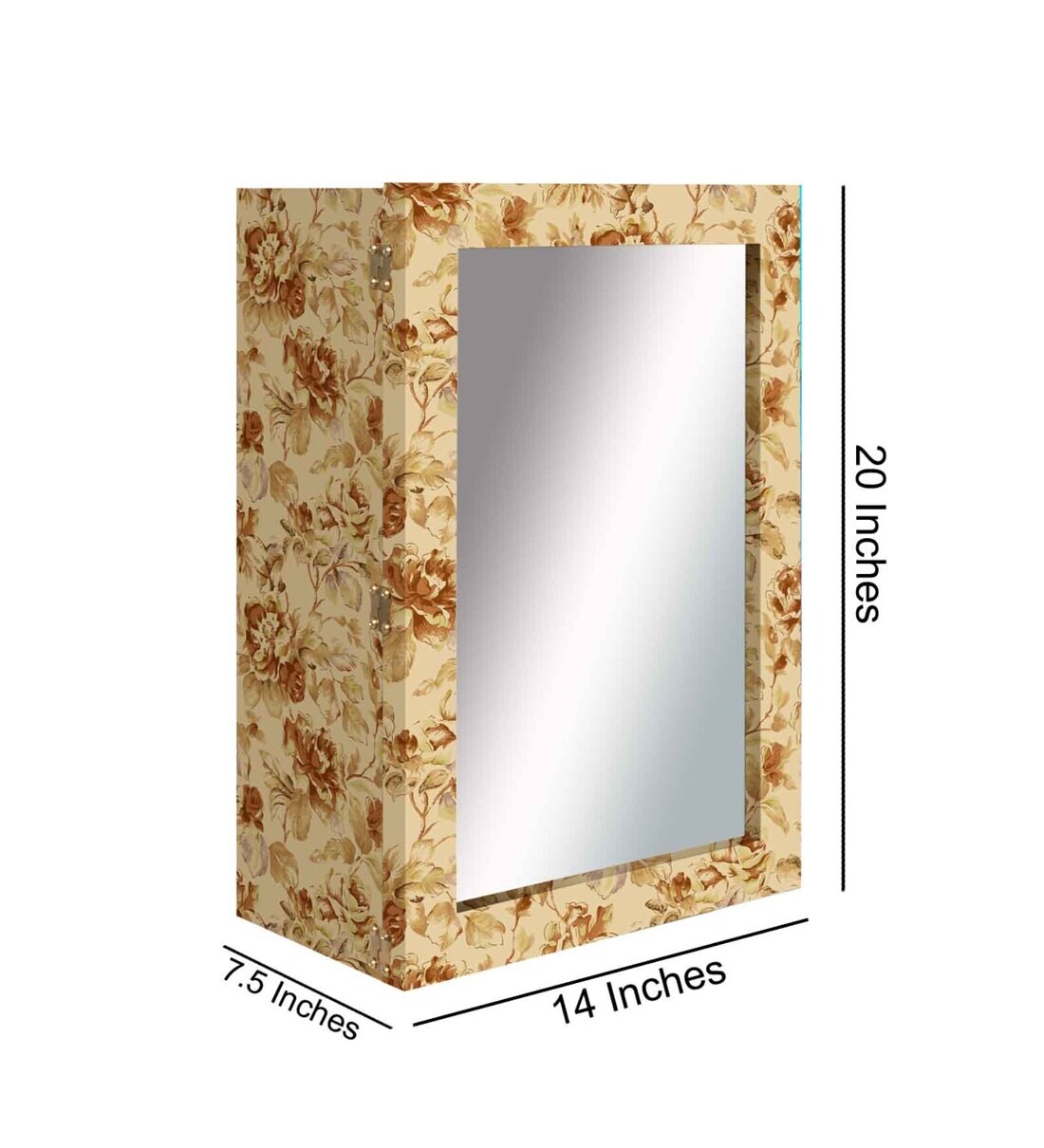 Buy MDF Wall Cabinet With Mirror In Floral By 999Store Online - Novelty ...