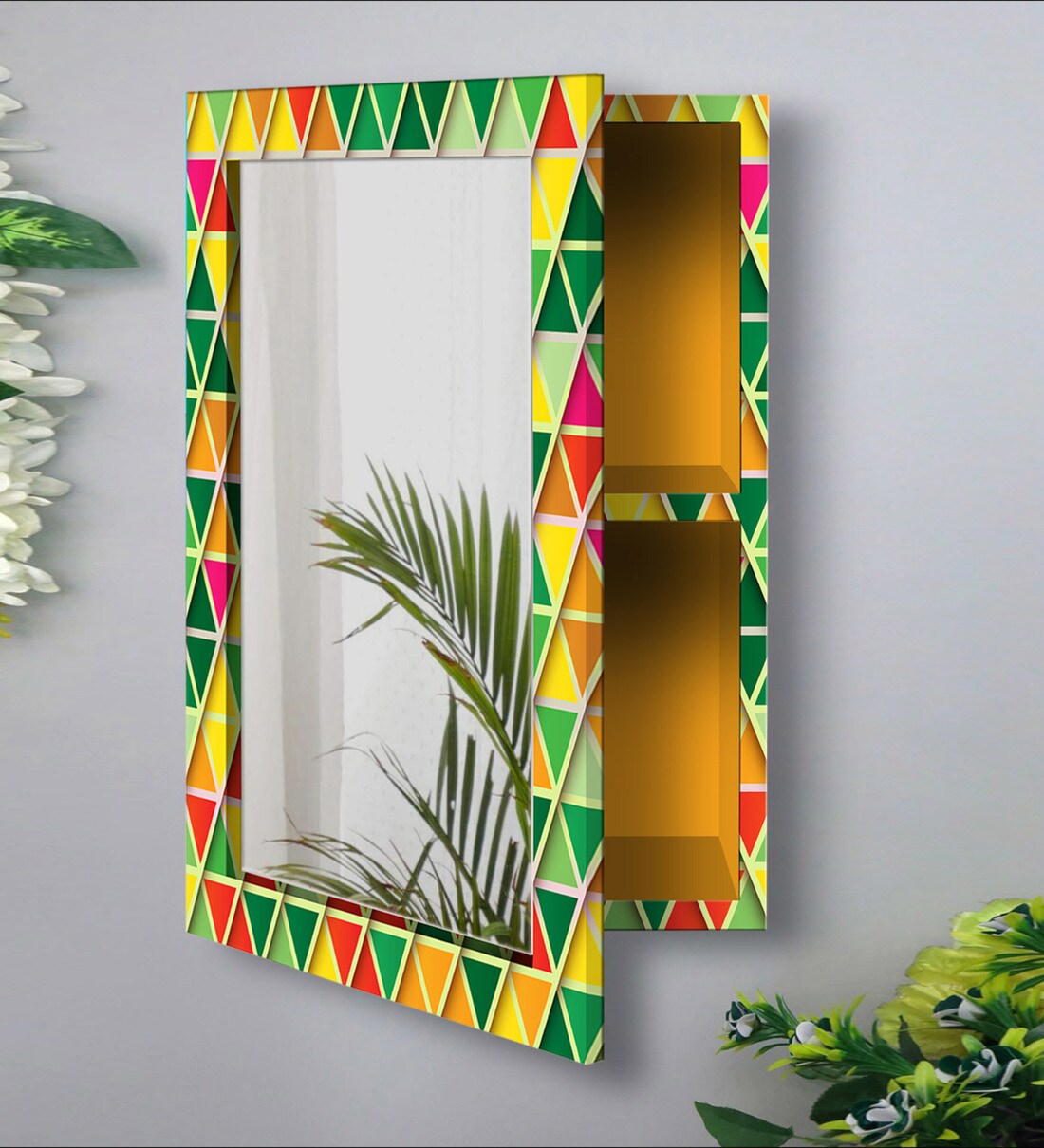 Buy MDF Wall Cabinet With Mirror In Multicolour By 999Store Online ...