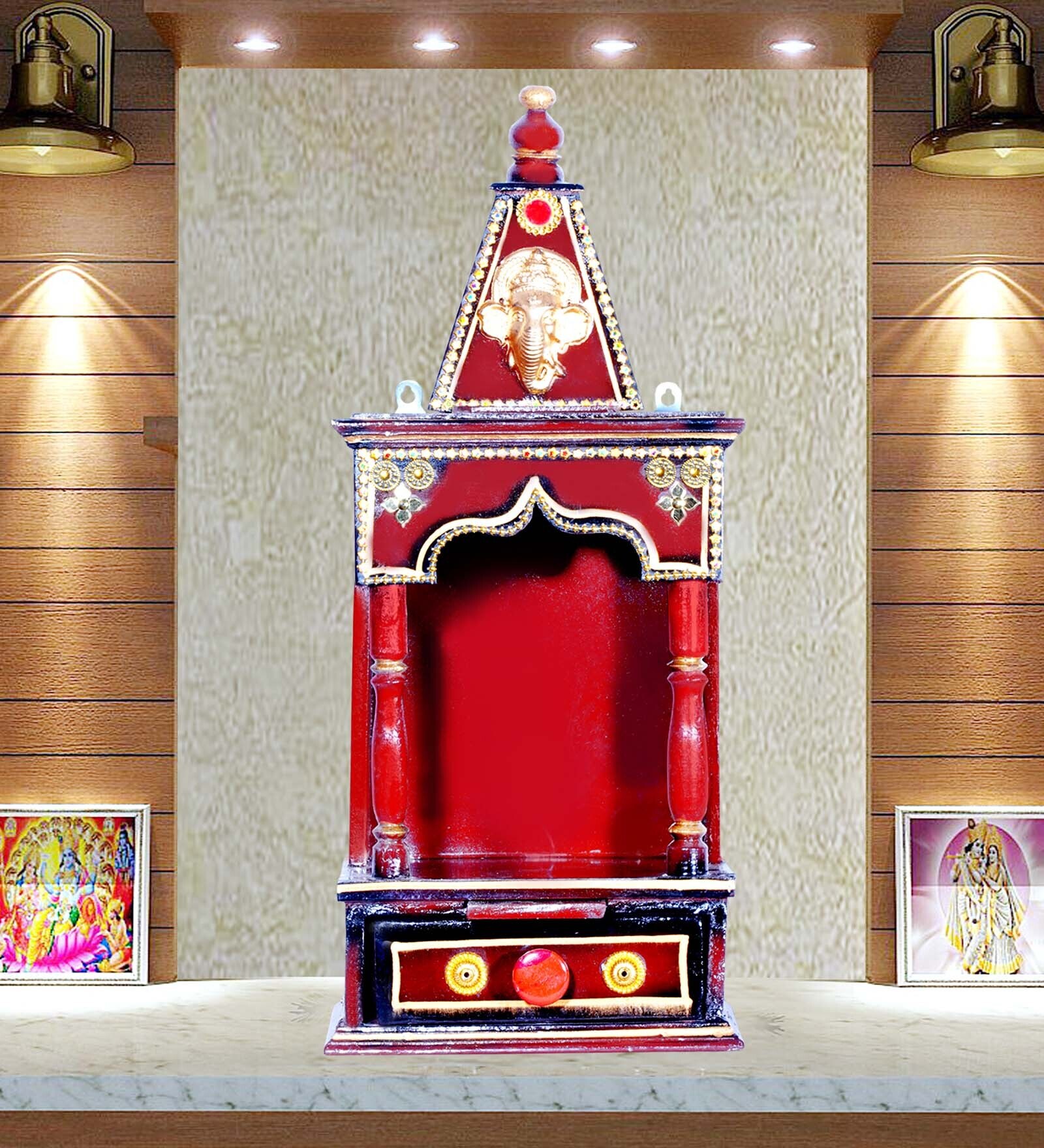 Buy MDF & Marandi Wood Pooja Mandir at 31% OFF by Dezine Innovation ...