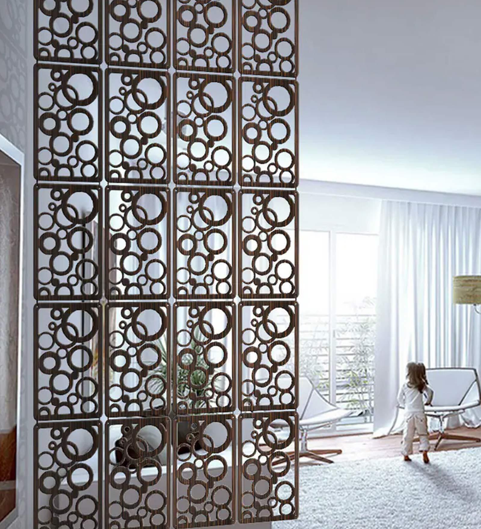 Buy Mdf Engineered Wood Sergio With Wooden Texture Hanging Room Divider ...