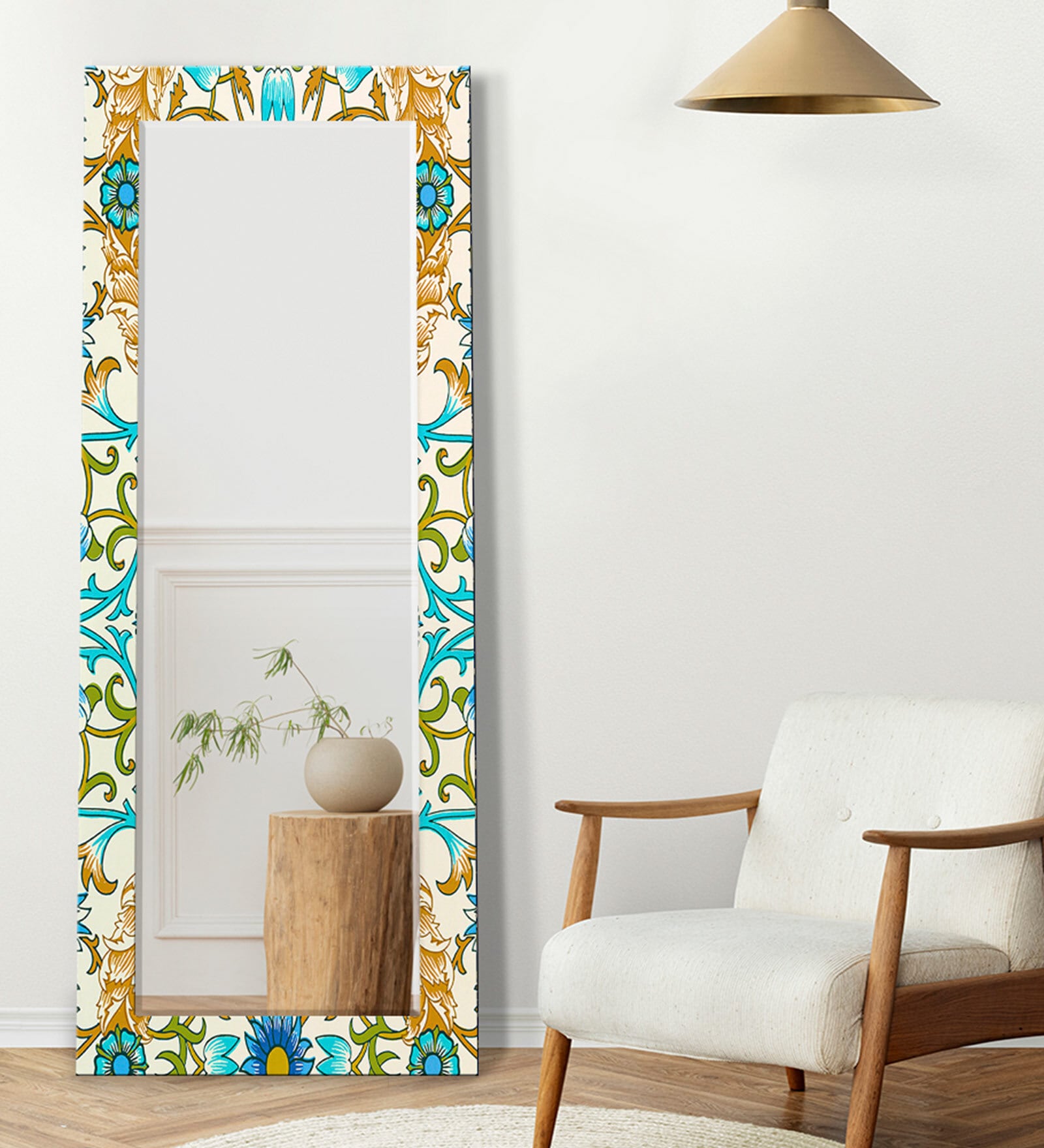 Buy MDF Floral Pattern 5Ft Floor Mirror at 24% OFF by 999Store | Pepperfry