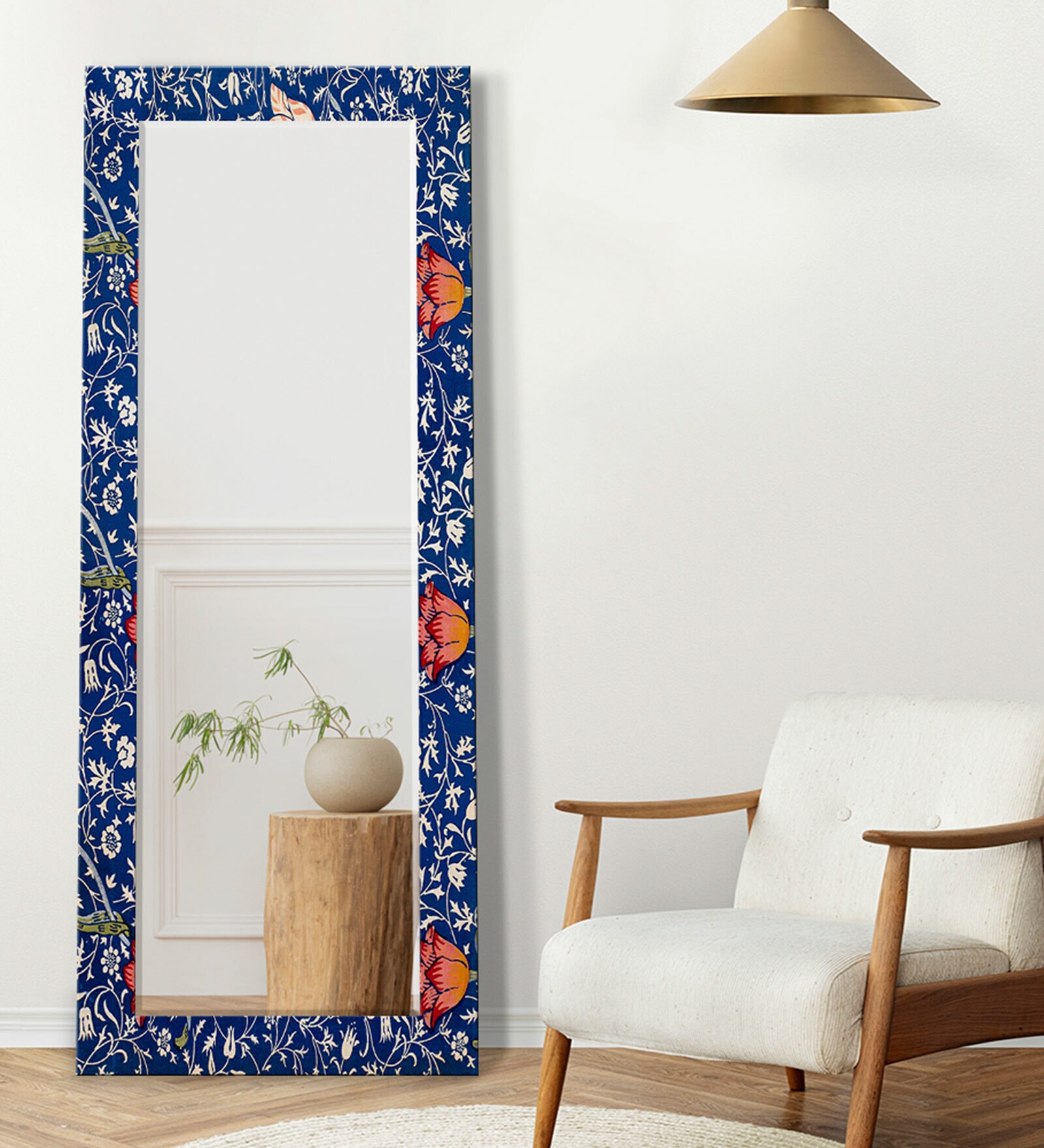 Buy MDF Floral Style 5 Ft Floor Mirror at 20% OFF by 999Store | Pepperfry
