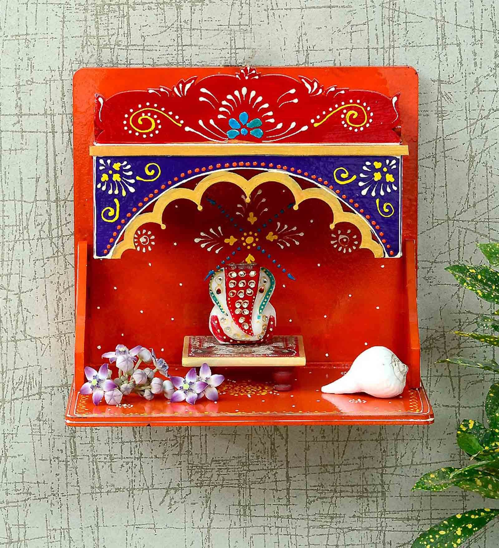 Buy Brown MDF & Wood Wall Mounted Mandir Without Door at 42% OFF by ...