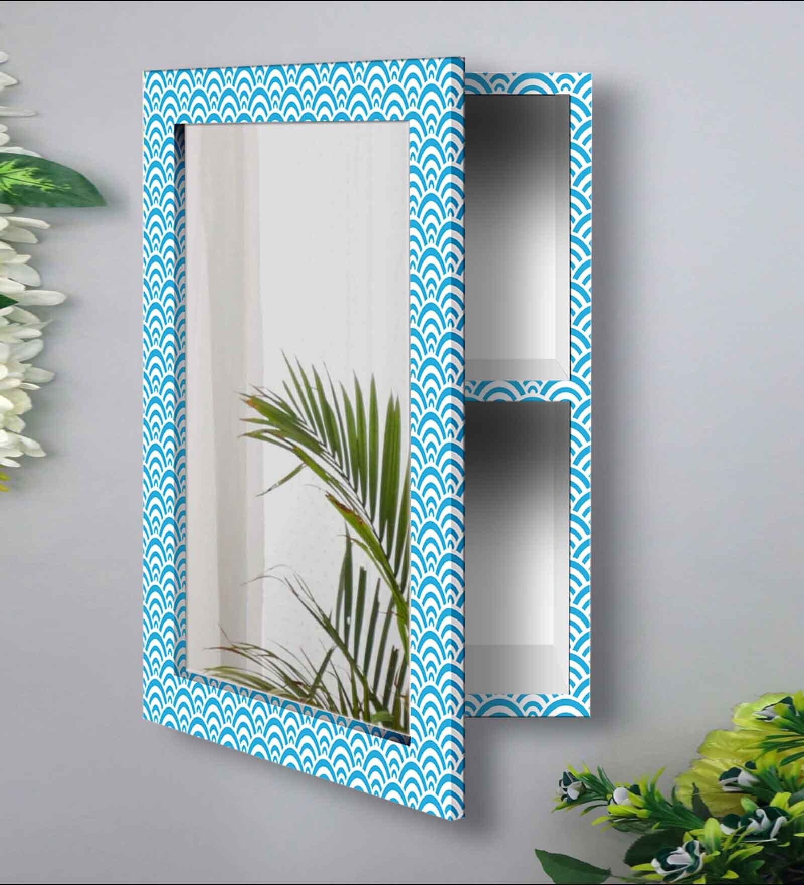 Buy MDF Wall Cabinet With Mirror In Floral By 999Store at 33% OFF by ...
