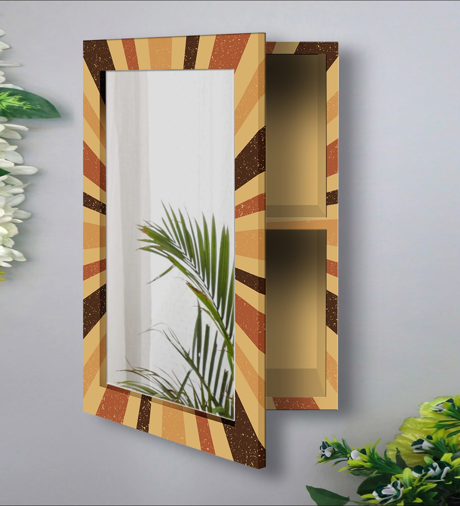 Buy MDF Wall Cabinet With Mirror In Multicolour By 999Store at 33% OFF ...