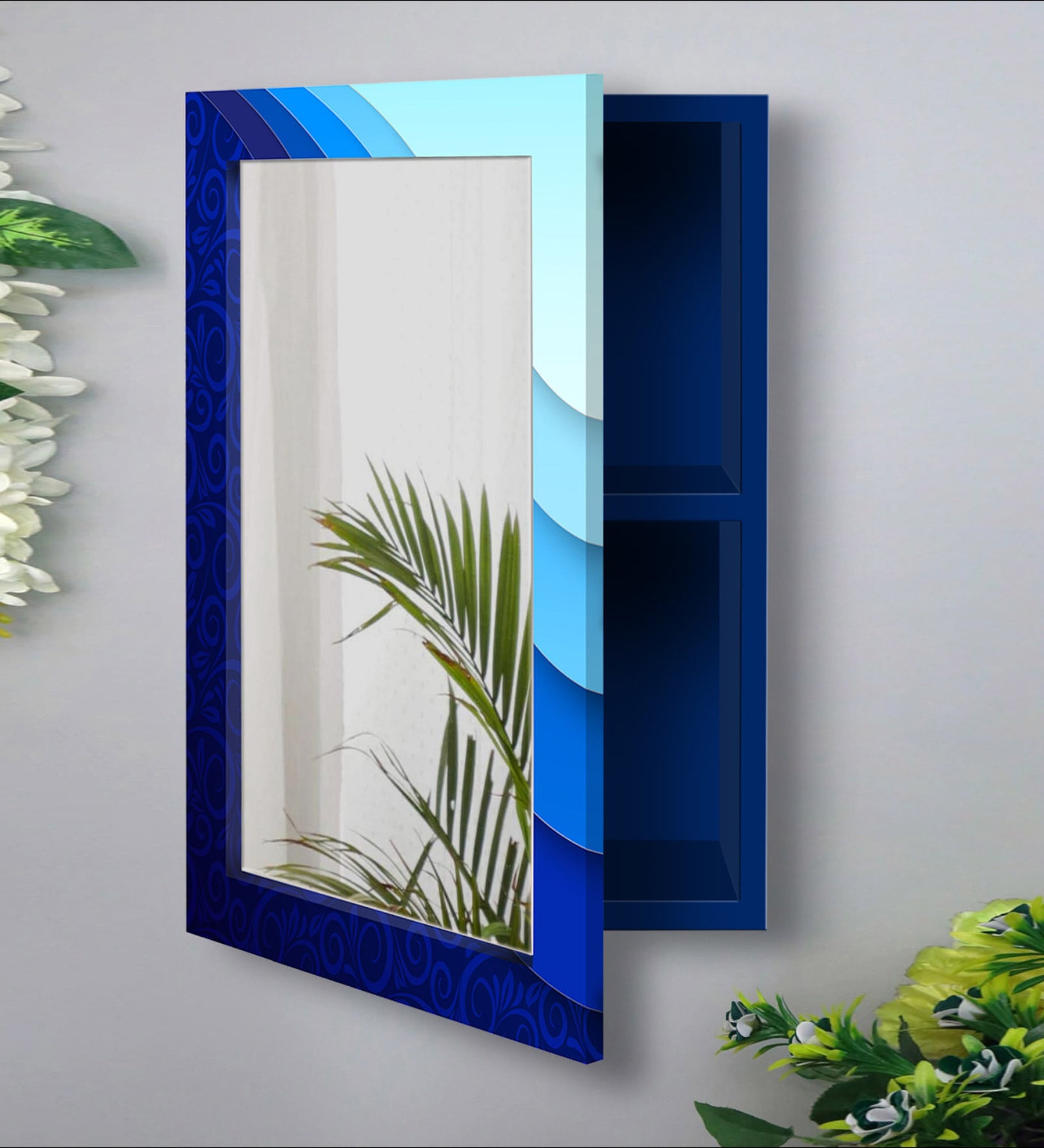 Buy MDF Wall Cabinet With Mirror In Multicolour By 999Store at 33% OFF ...