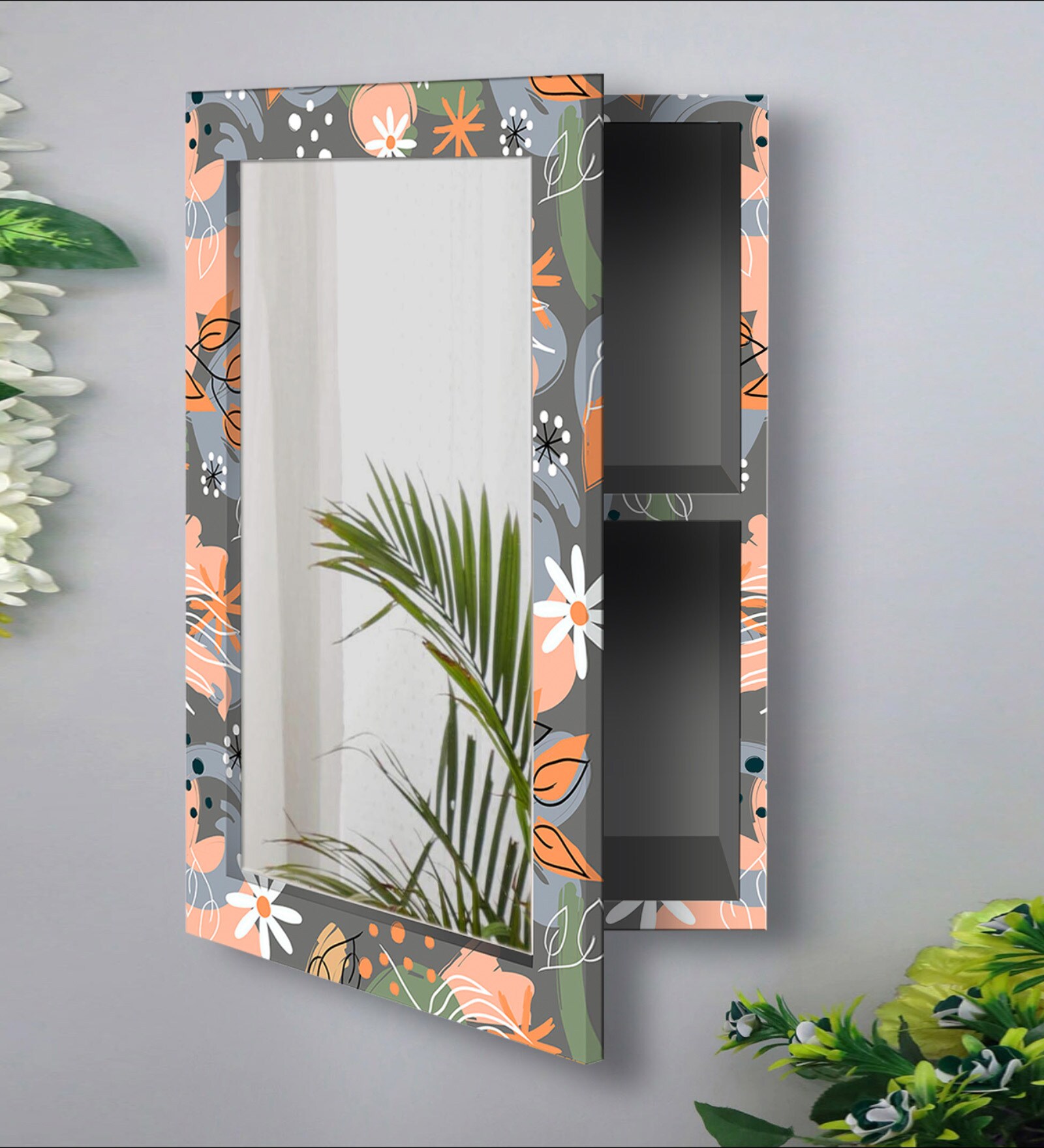 Buy MDF Wall Cabinet With Mirror In Multicolour By 999Store at 33% OFF ...