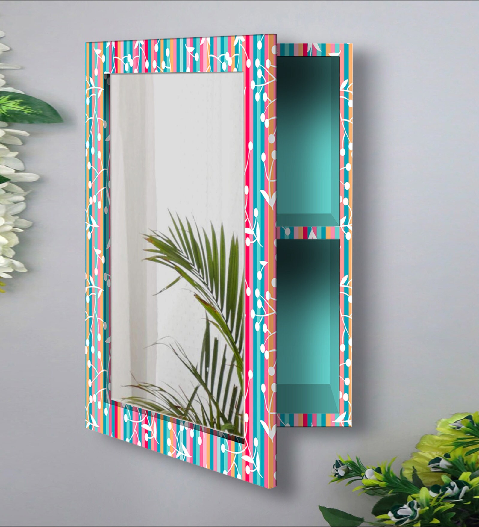 Buy MDF Wall Cabinet With Mirror In Multicolour By 999Store at 33% OFF ...