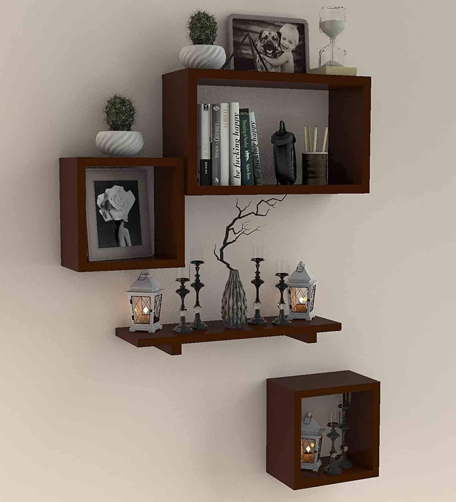 Buy MDF Wood Wall Shelf in Brown Colour by Wood Decor City at 42% OFF ...