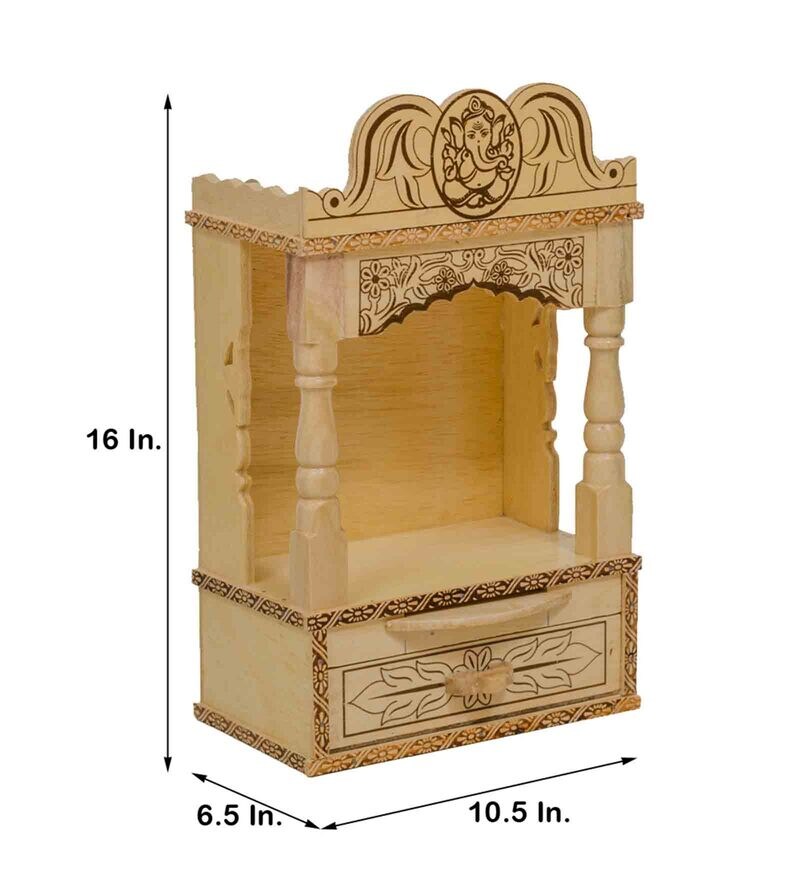 Buy MDF & Wood Carved Wall Mounted Pooja Mandir Online - Mandirs ...