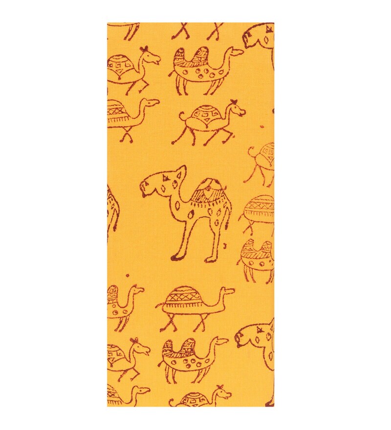Buy MDF Camel Print Magazine Holder In Mustard By Indha Online ...