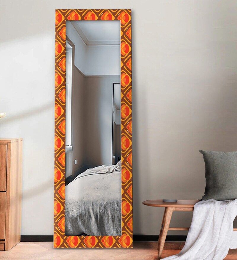 Buy MDF Floral Pattern 6 Ft Floor Mirror By 999Store Online - Floor ...