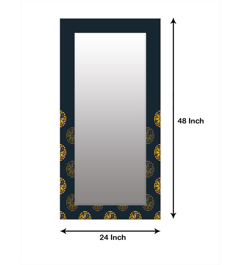 Buy MDF Geometric Mandala 4 Ft Floor Mirror By 999Store Online - Floor ...