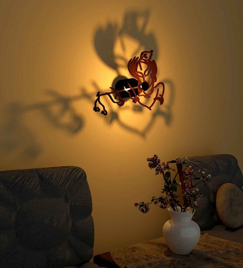 Buy MDF Lord Krishna Creative Shadow lamp By Wallmantra Online - Wooden ...