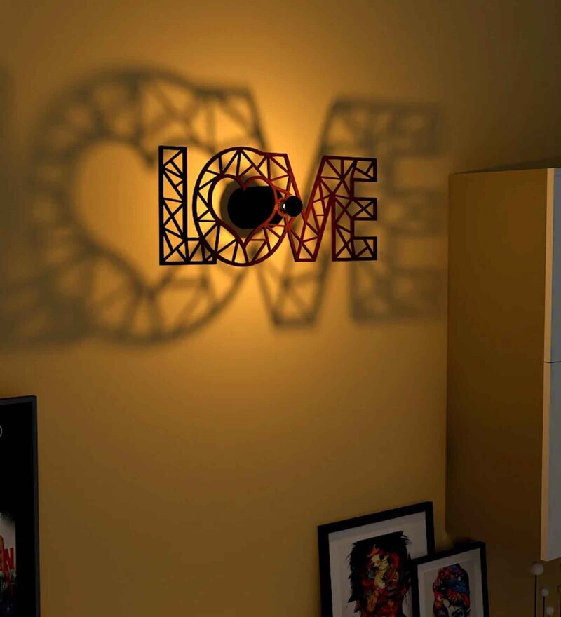 Buy MDF Love Creative design Shadow lamp By Wallmantra Online - Novelty ...