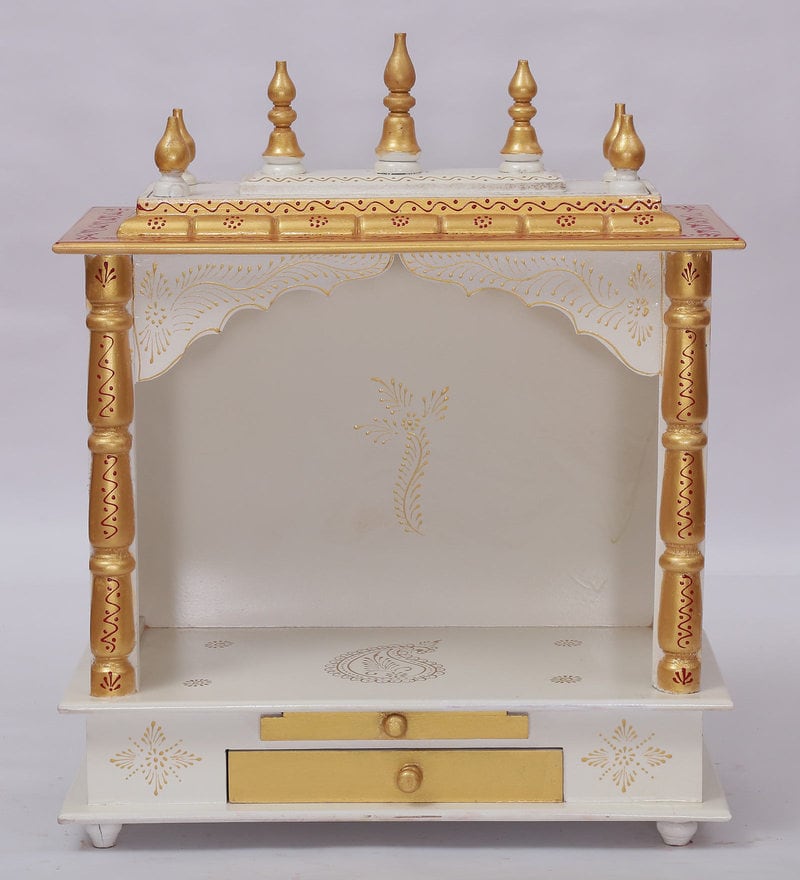 Buy MDF Mandir In Golden By India Home Wood Online - Mandirs ...