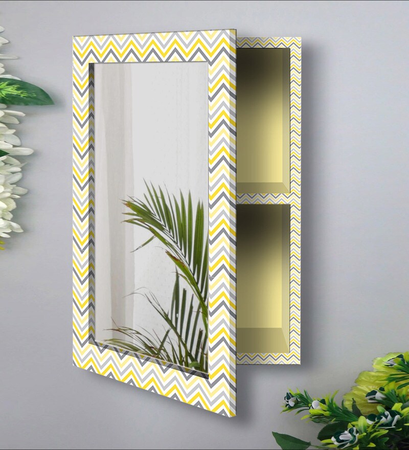 Buy MDF Wall Cabinet With Mirror In Multicolour By 999Store Online ...