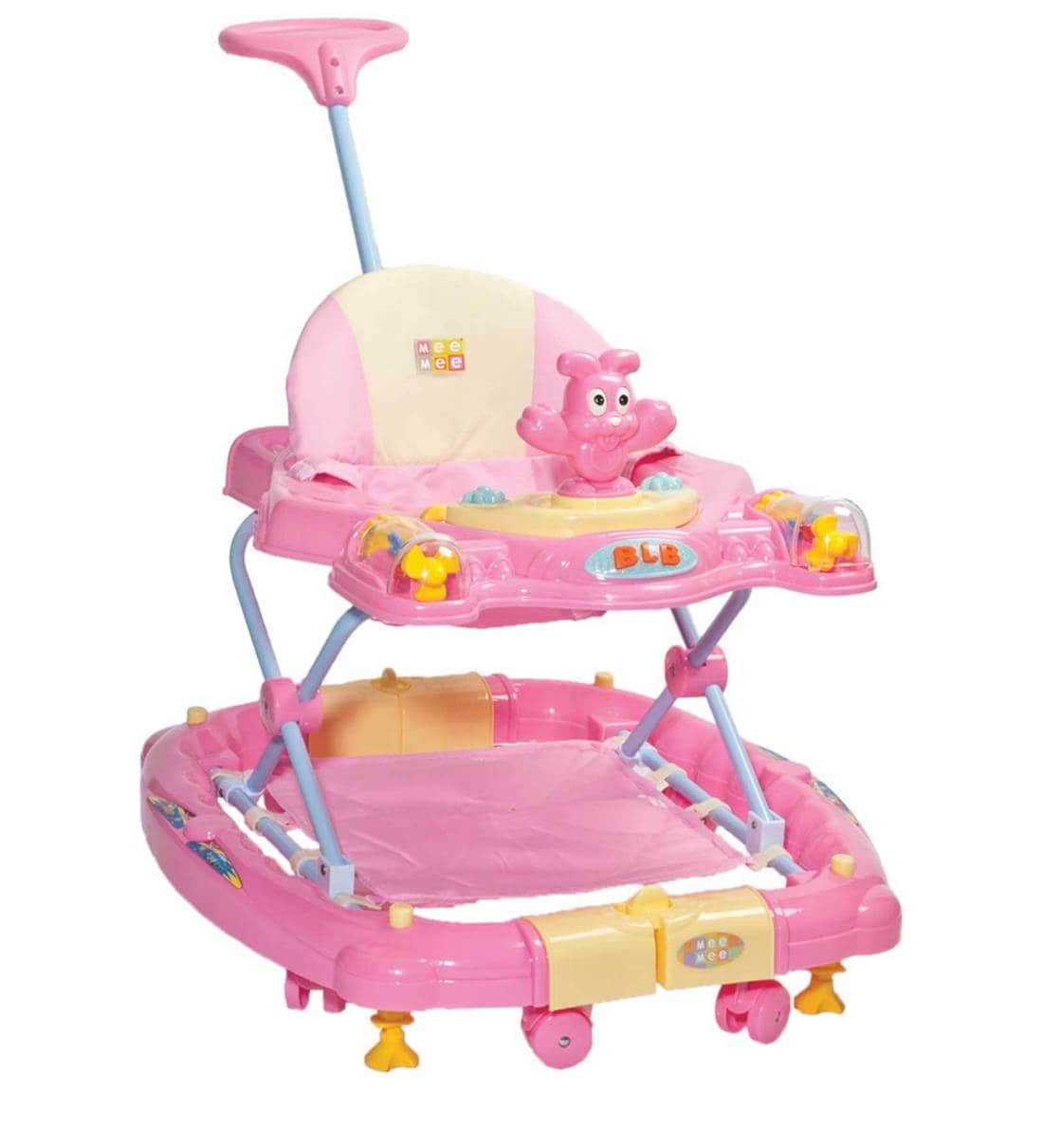 Buy 2-in-1 Baby Walker with Rocker & Stopper in Pink Colour by Mee Mee ...