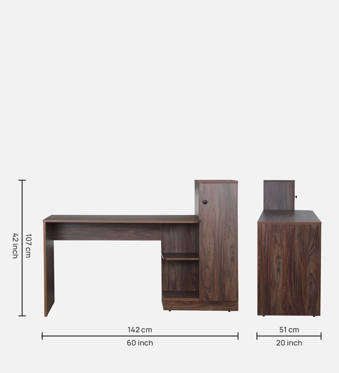 Buy Melania Writing Table In Natural Walnut Colour By Casacraft Online ...
