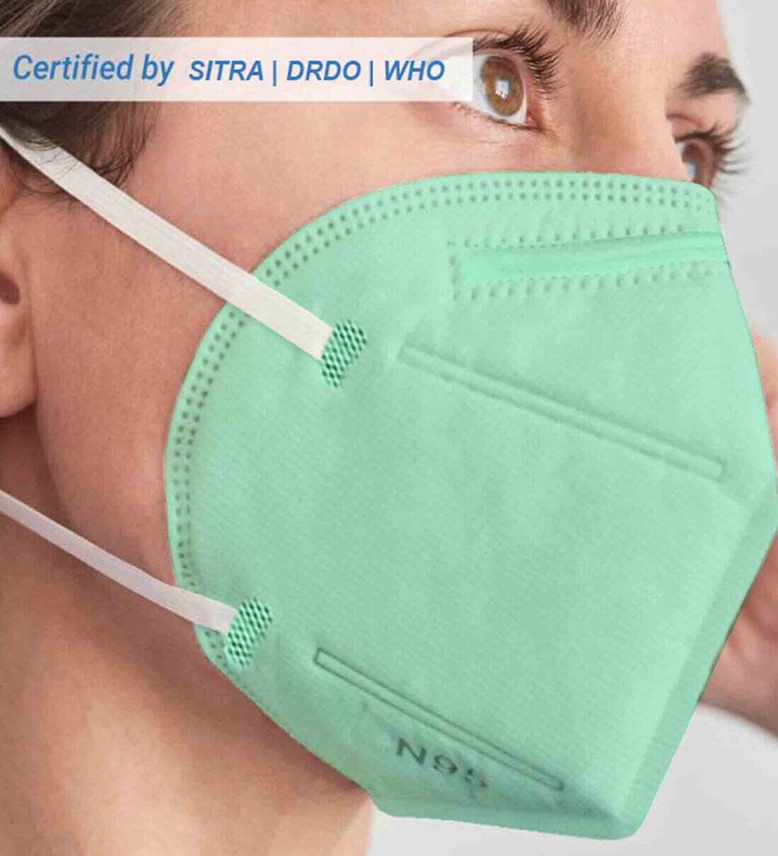 Buy Melt blown Fabric N95 Mask in Green Color (Pack of 2) by Status at ...