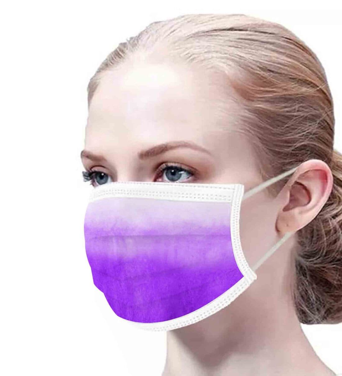 Buy Melt blown Fabric 3 Ply Mask in Purple Color (Pack of 100) by ...