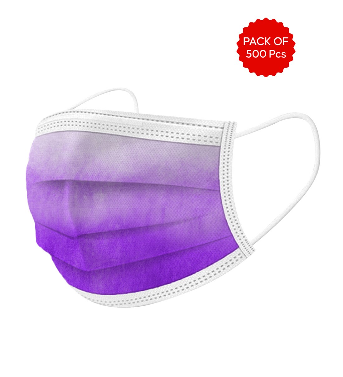 Buy Melt blown Fabric 3 Ply Mask in Purple Color (Pack of 500) by ...
