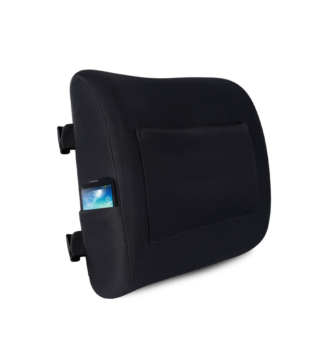 Buy Memory Foam Backrest Lumbar Support 15 X 15 Inch Pillow In Black ...