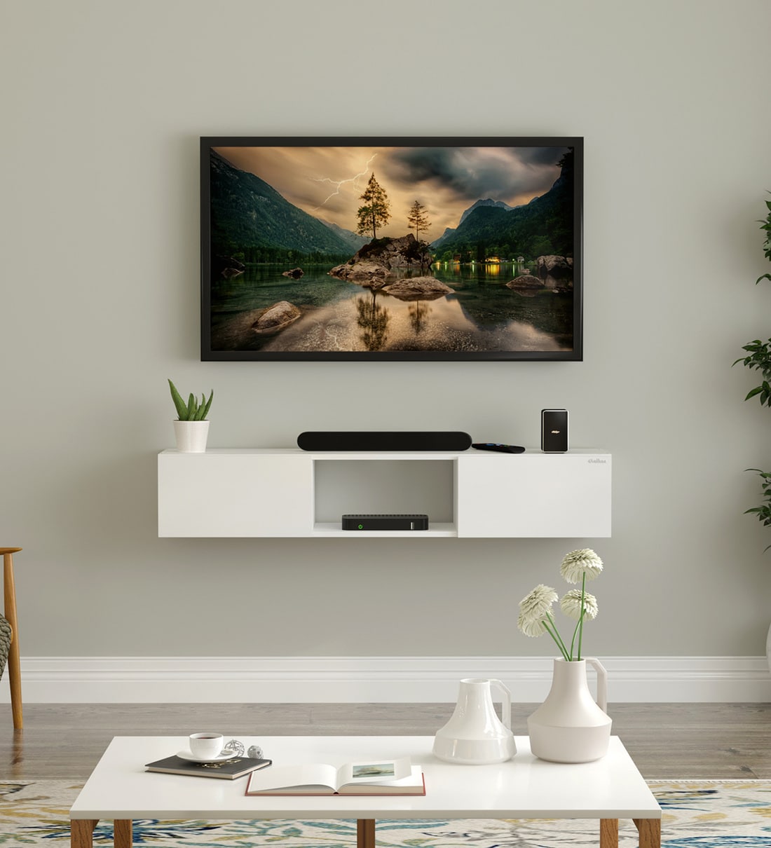 Buy Mercy TV Unit in White Finish for TVs up to 60\ at 17% OFF by Anikaa | Pepperfry