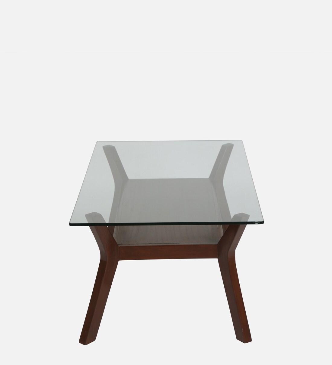 Buy Mesa Glass Top Coffee Table In Natural Teak Wood Finish By Crafted ...
