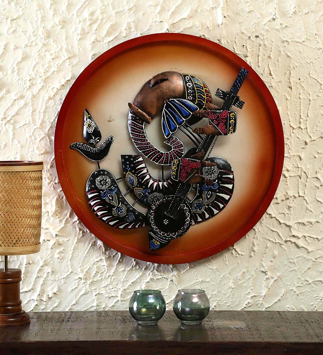 Buy Metal and MDF Multicolour Spiritual Wall Art By Malik Design Online ...