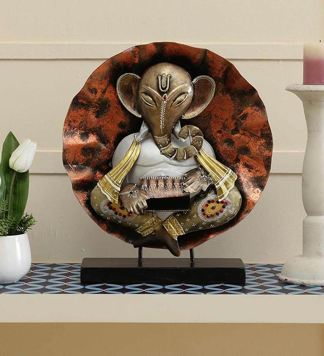 Buy Metal Antique Gold & Copper Spiritual Wall Art By Malik Design ...