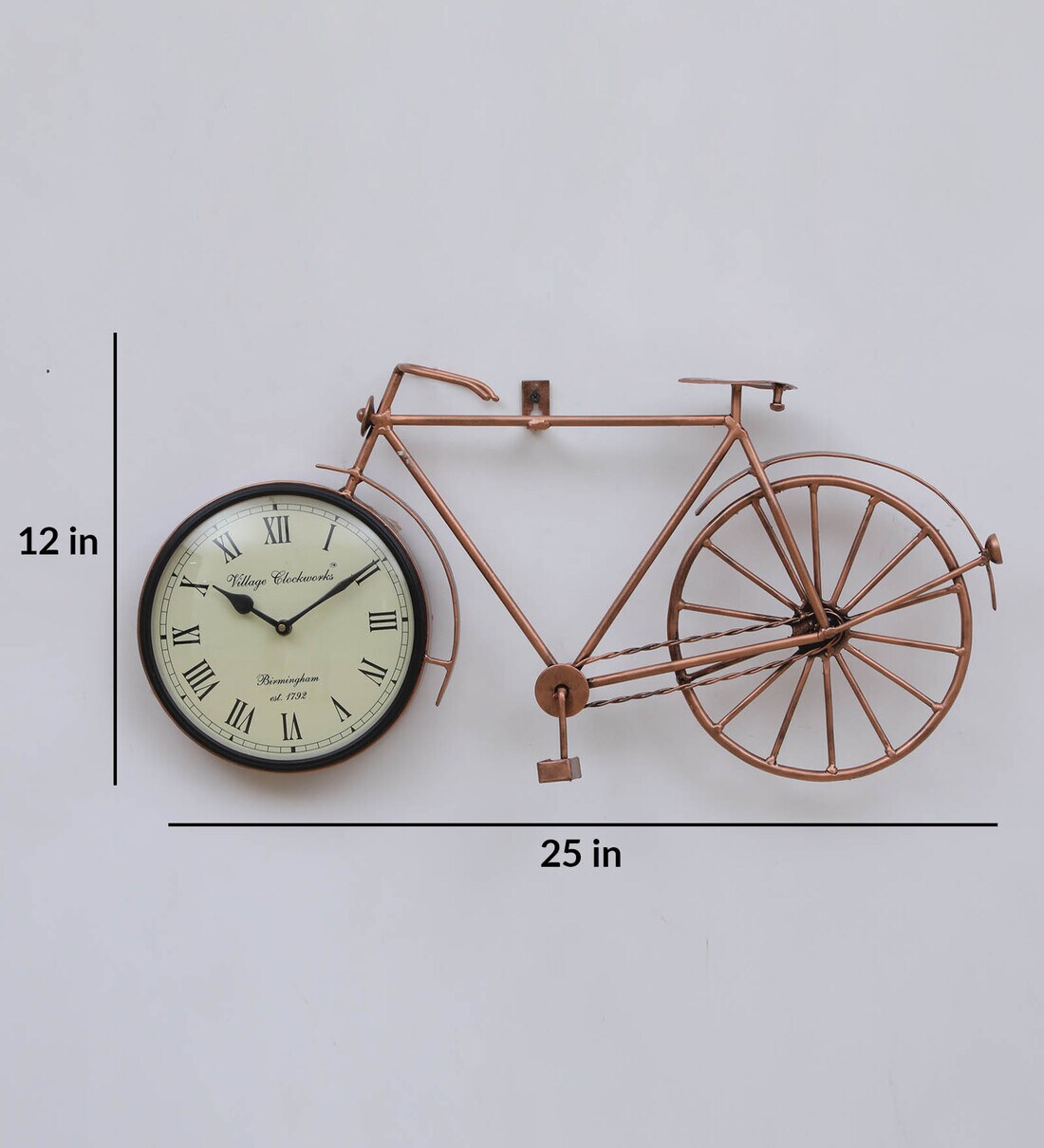 Buy Metal Copper Finish Cycle Wall Clock-By Padmavati Art Creations ...