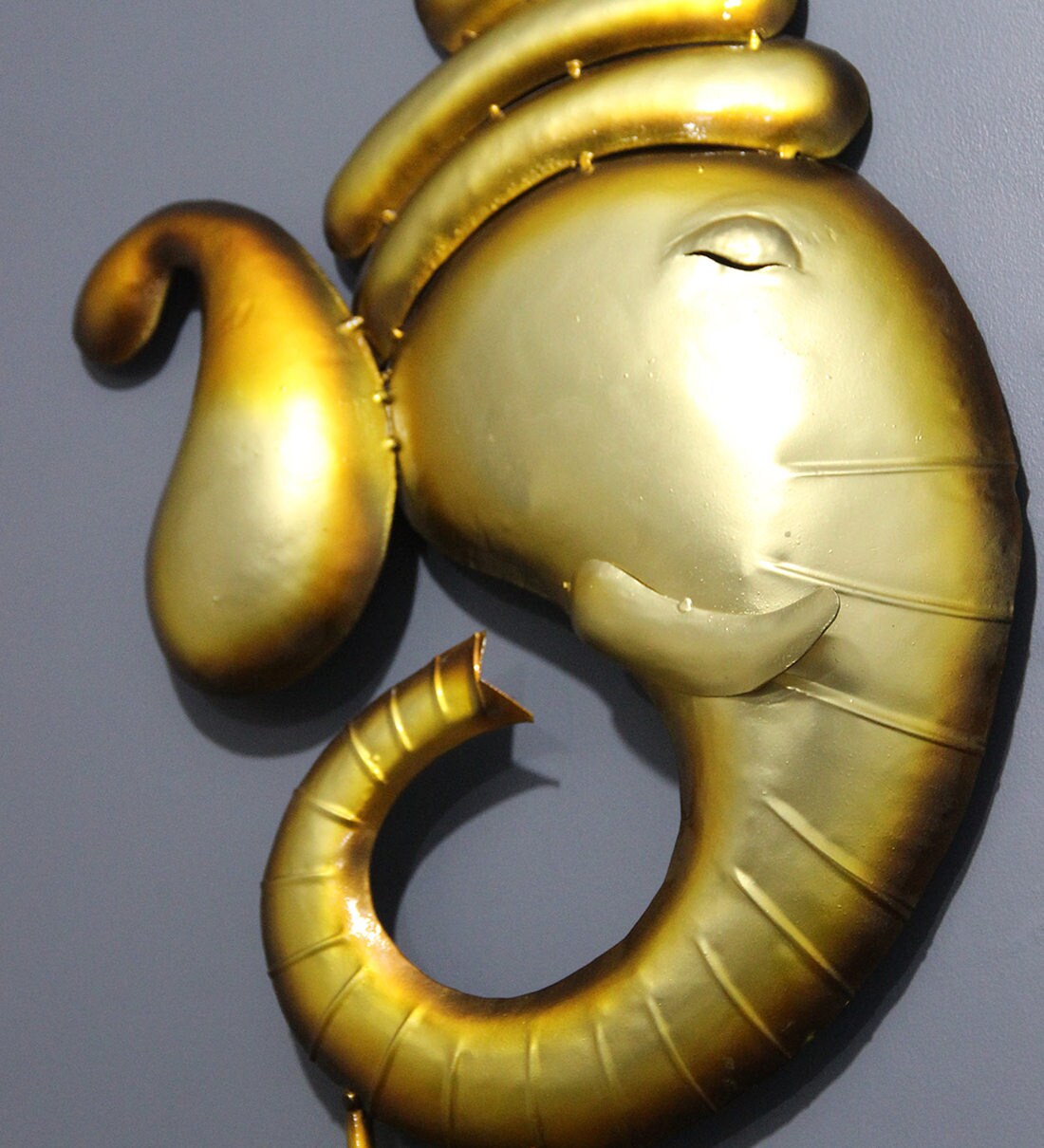 Buy Iron Lord Ganesha Wall Art In Gold By Malik Design Online ...