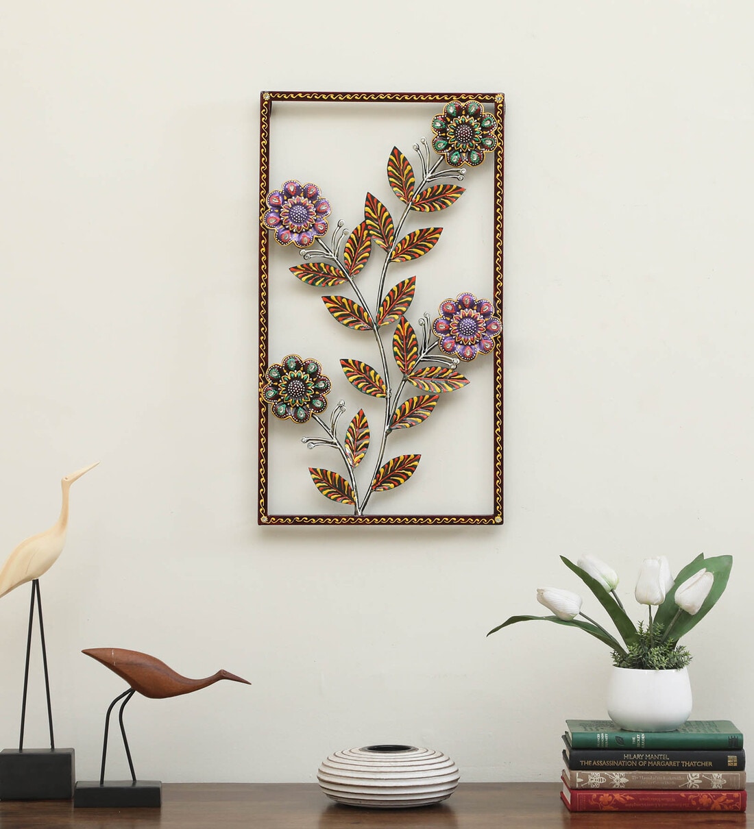 Buy Metal Multicolour Hand Painted Sun Flower Frame Wall Art at 27% OFF ...