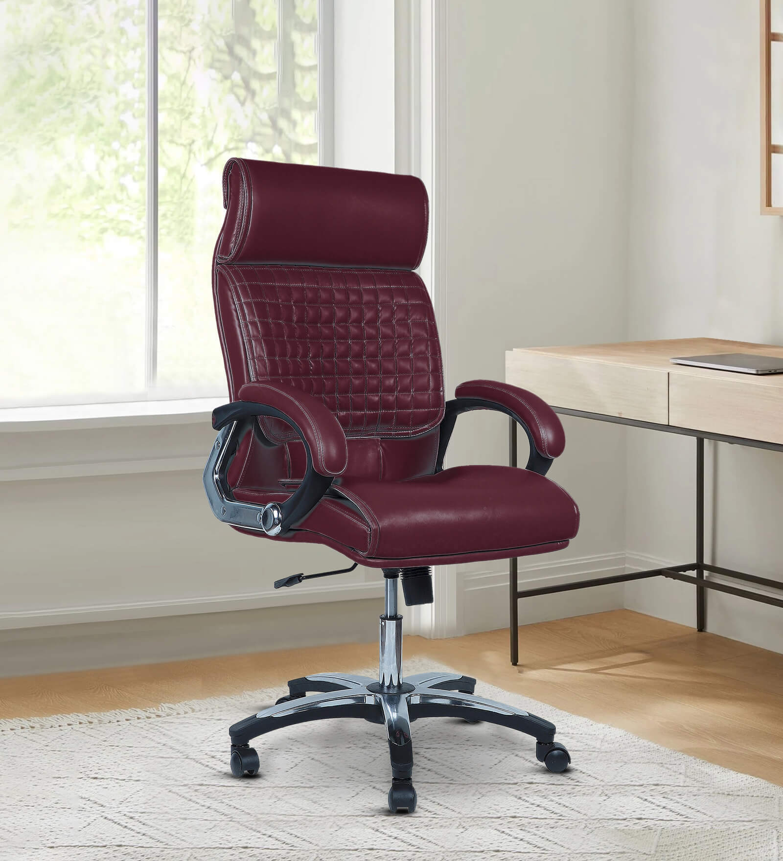 Buy Mearisha High Back Executive Chair In Maroon Colour at 44% OFF by ...