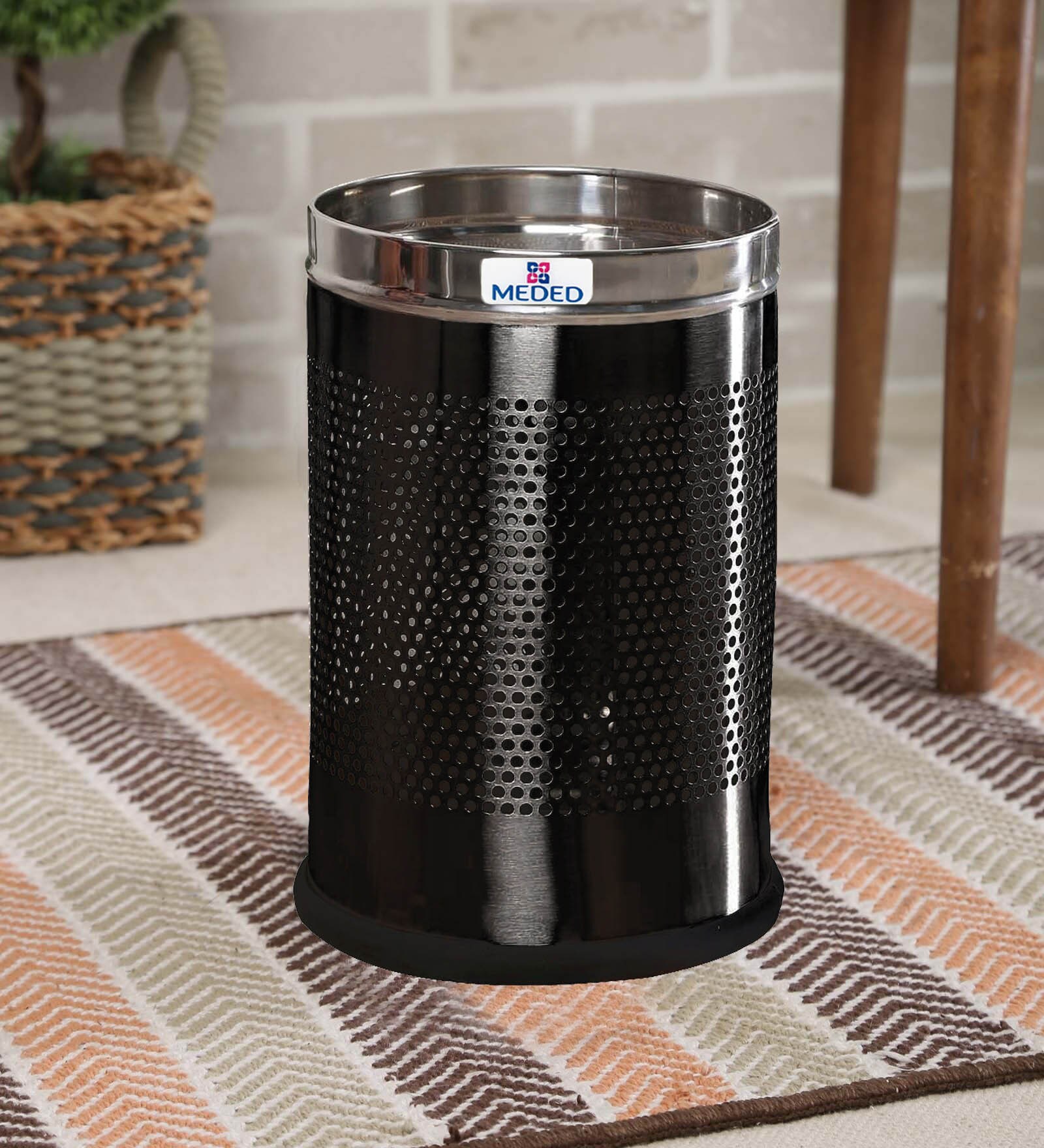Buy 11 Litres Stainless Steel Open Perforated Dustbin by Meded at 23% ...