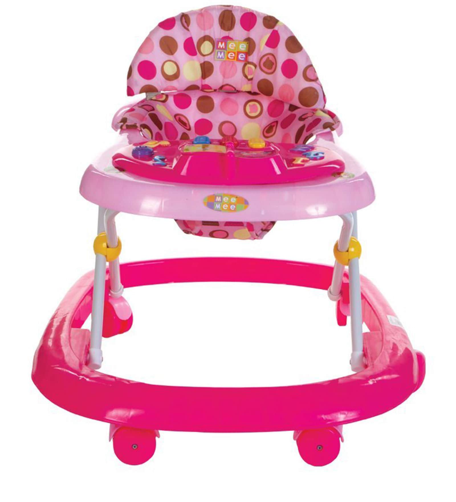 Buy Colourful Baby Walker with Adjustable Height in Pink Colour by Mee ...
