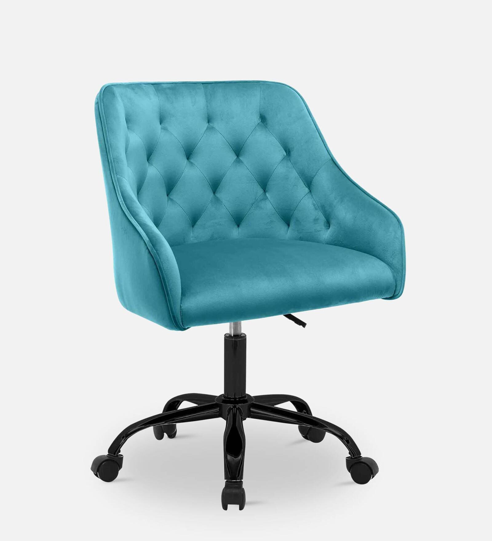 Buy Melissa Velvet Guest Chair in Sky Blue Colour with Revolving Base ...