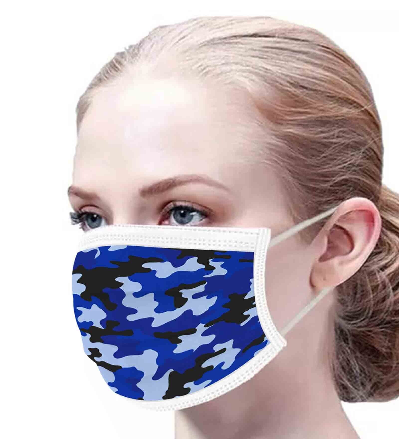 Buy Melt blown Fabric 3 ply mask in Blue Military Color (Pack of 1000 ...
