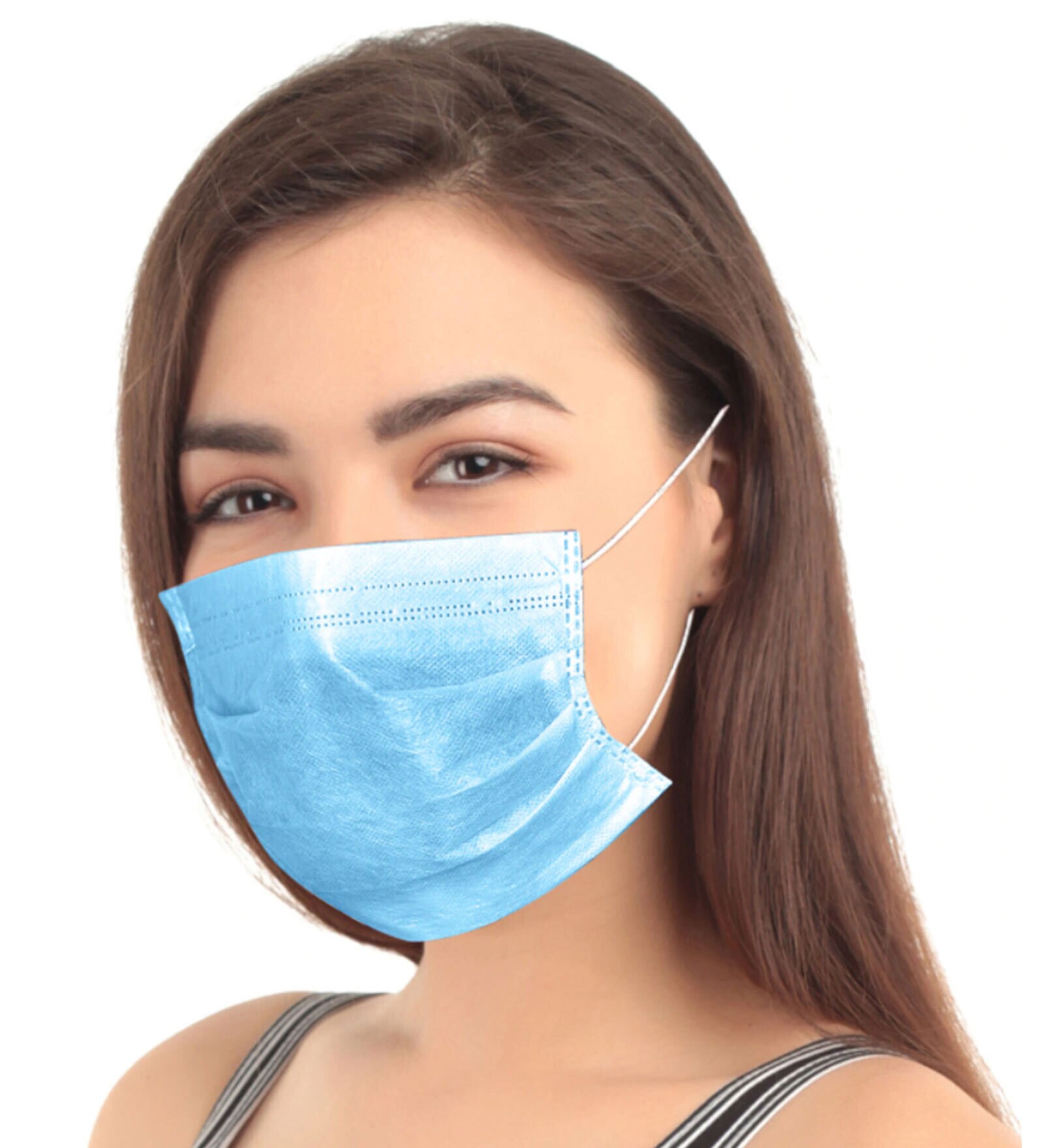 Buy Melt blown Fabric 3 ply Mask in Blue Color (Pack of 50) by Status ...