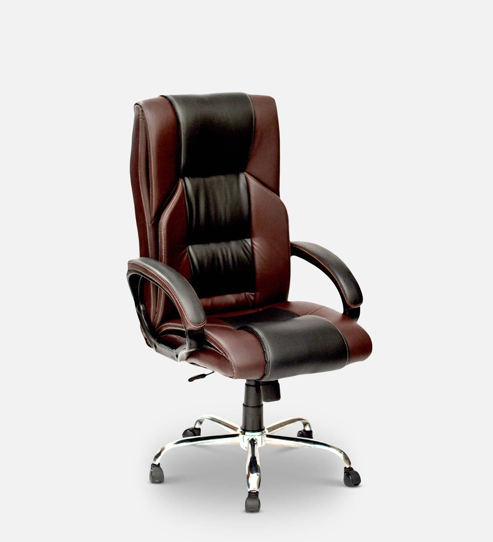 Buy Mercury Leatherette Executive Chair in Brown & Black Colour at 18% ...