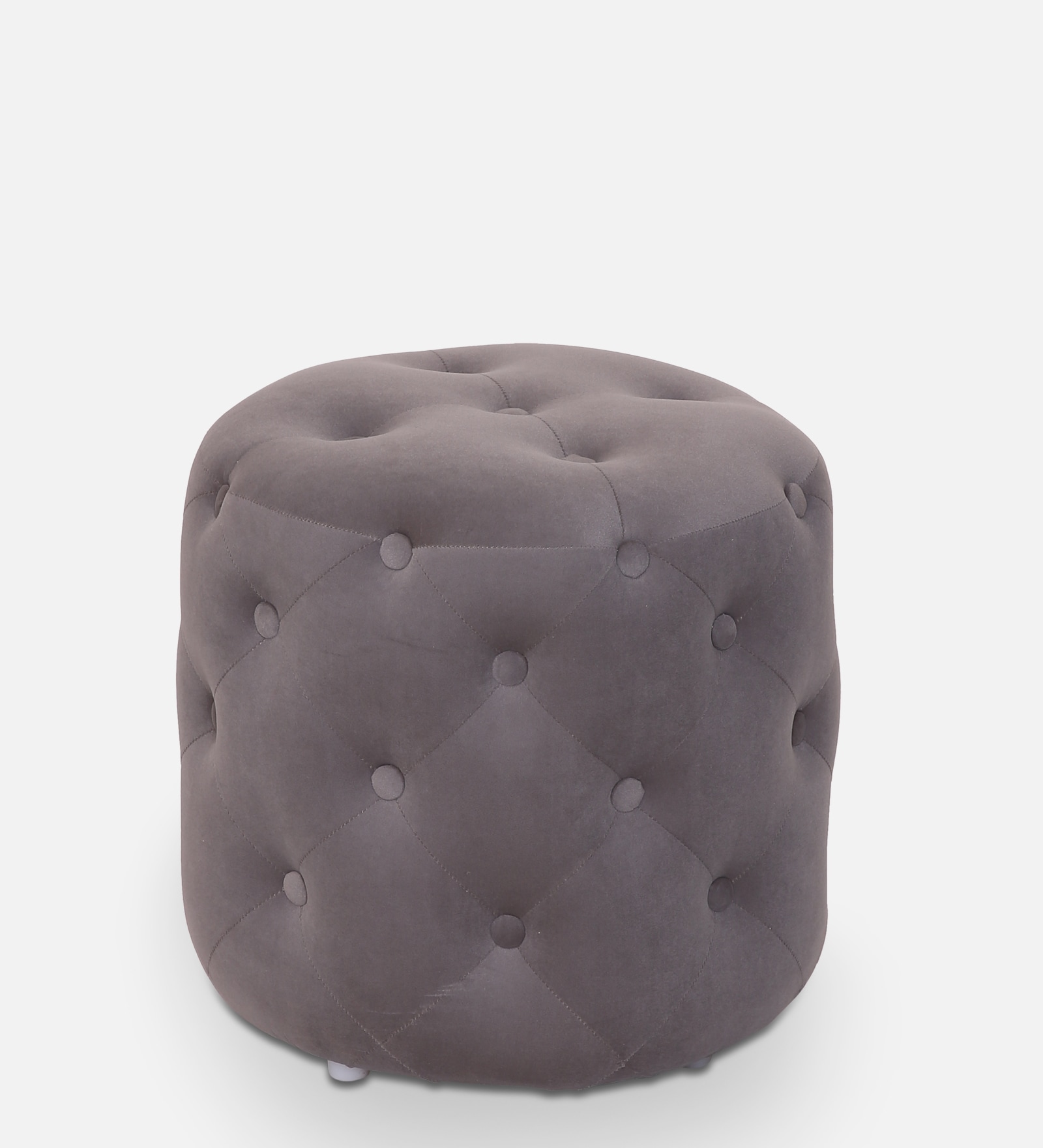 Buy Meril Round Tufted Pouffe in Grey Colour at 36% OFF by VOF | Pepperfry