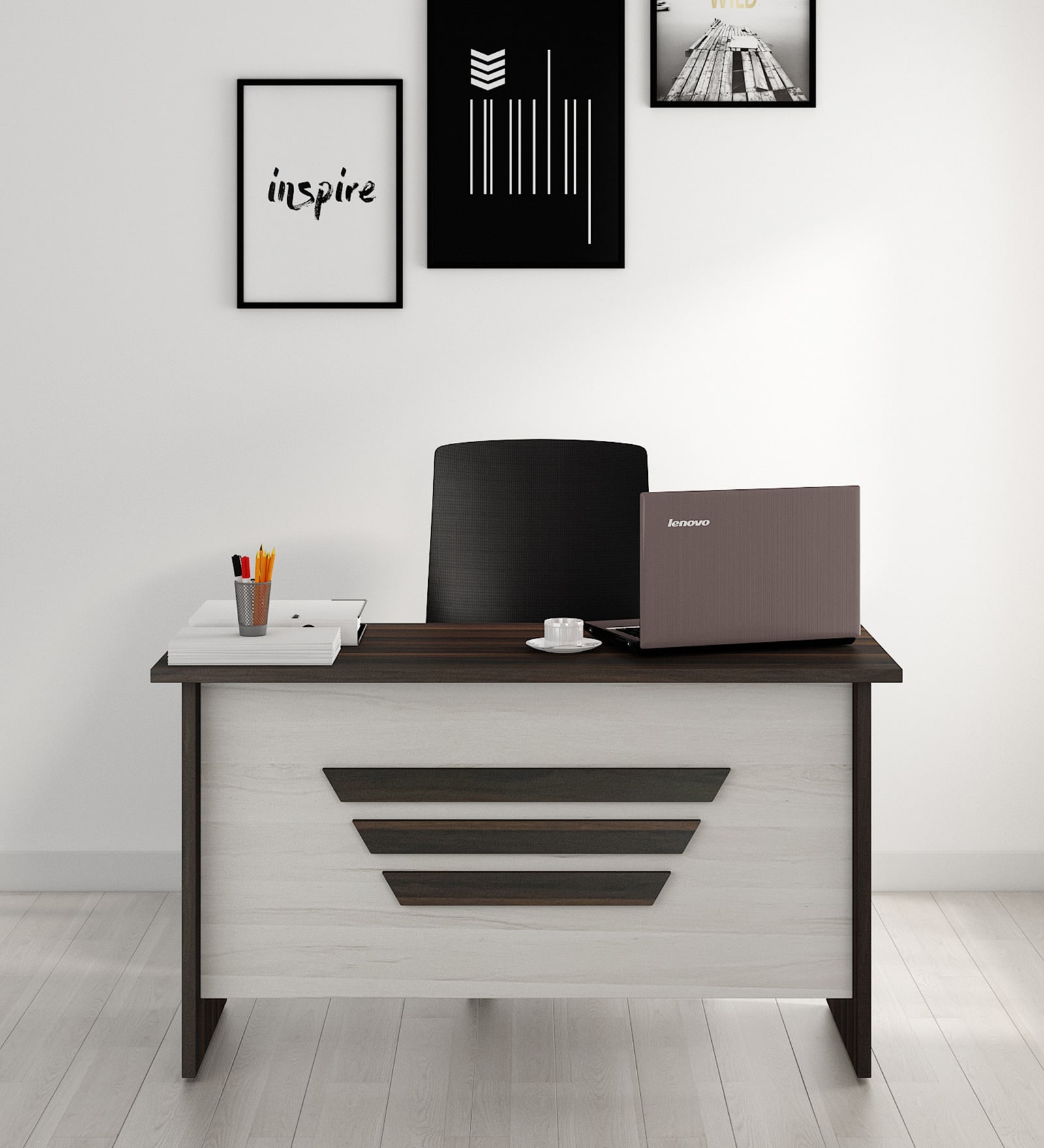 Buy Merino Workstation In Dark Oak & Light Oak Finish at 28% OFF by A ...