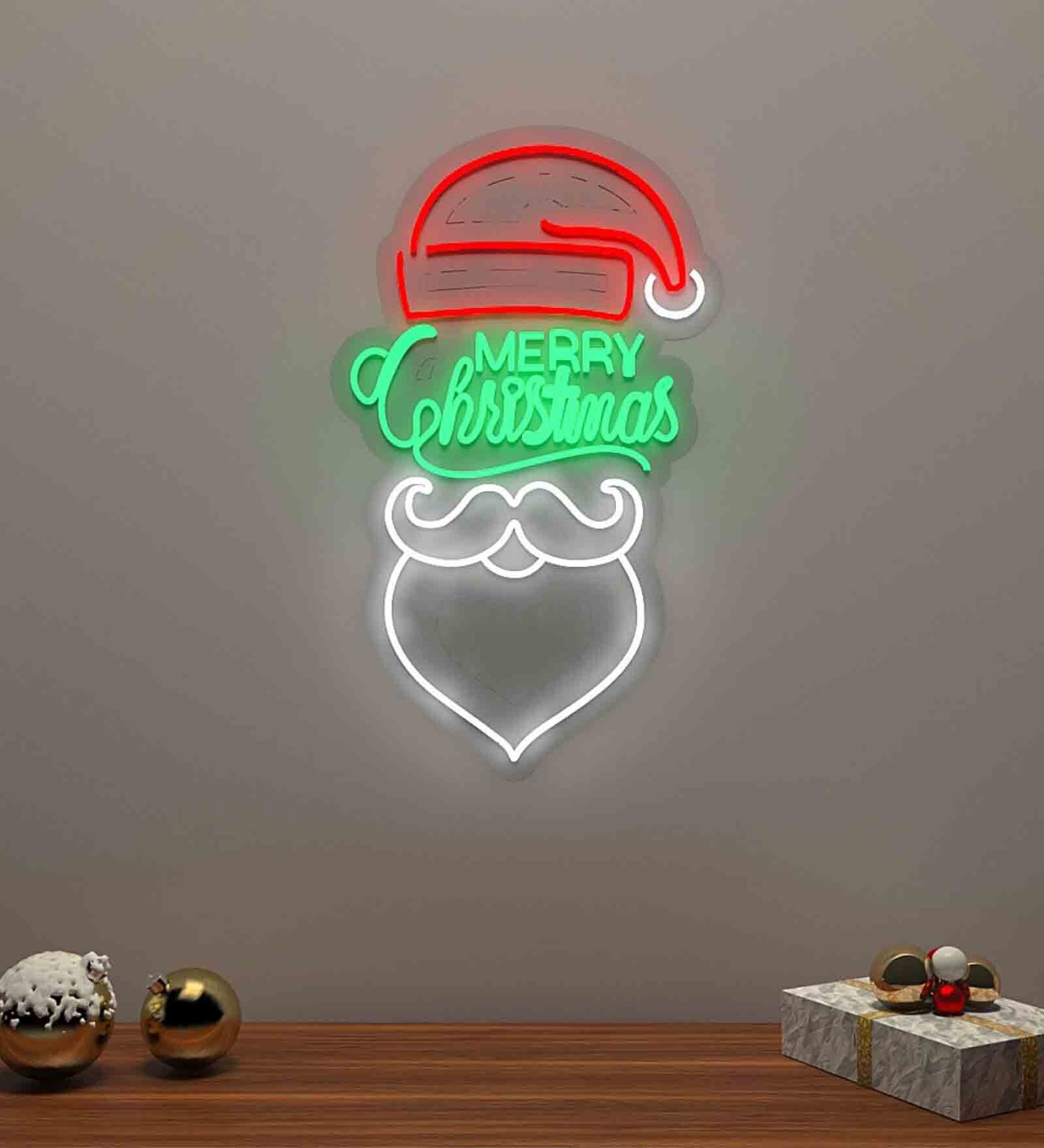 Buy Merry Christmas Santa LED Neon Light at 18% OFF by WallMantra ...