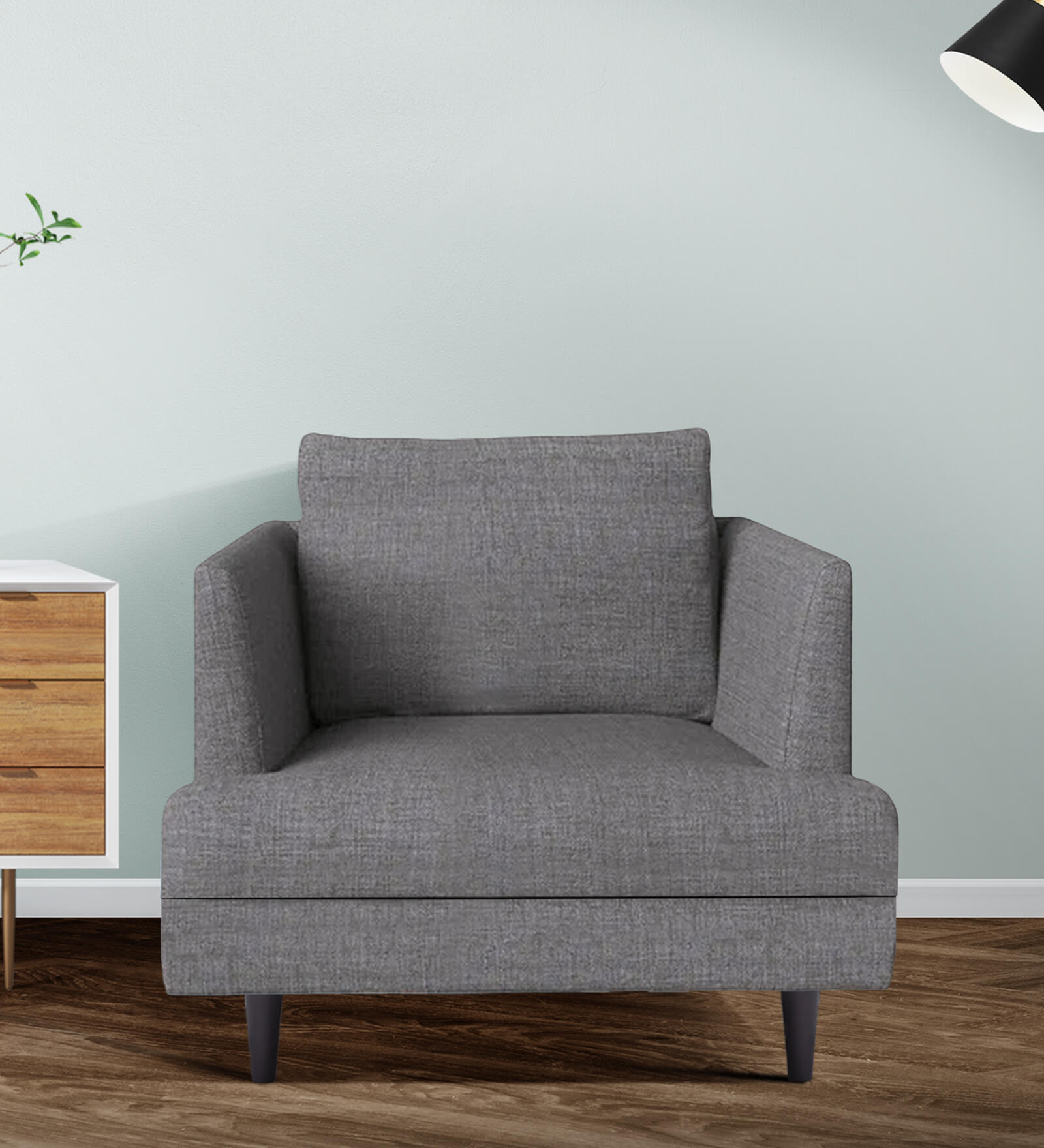 Buy Merry Fabric 1 Seater Sofa in Grey Colour at 37% OFF by ARRA ...