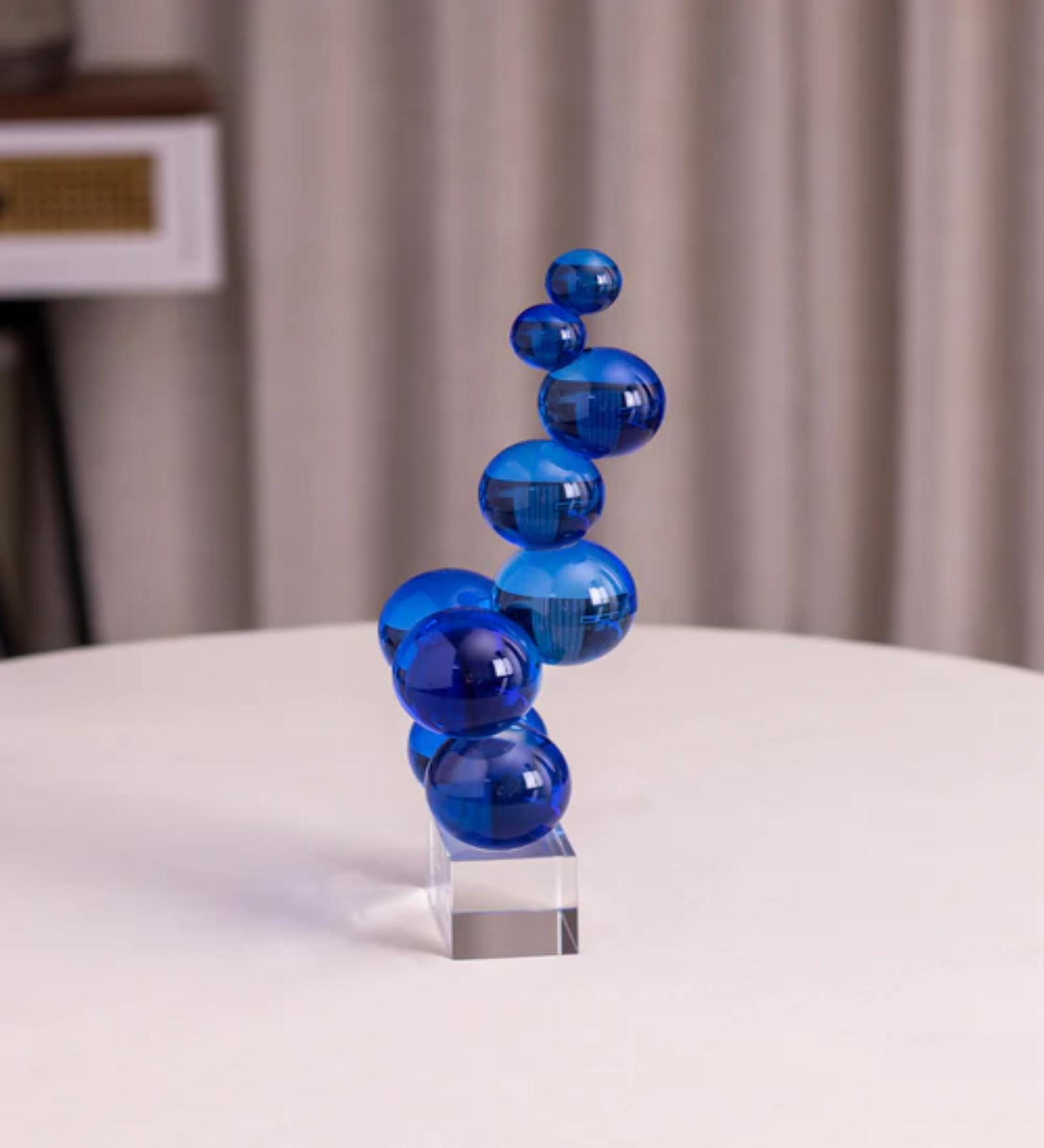Buy Mesmerizing Blue Glass Ball Sculpture Blue Glass Showpiece at 25% ...